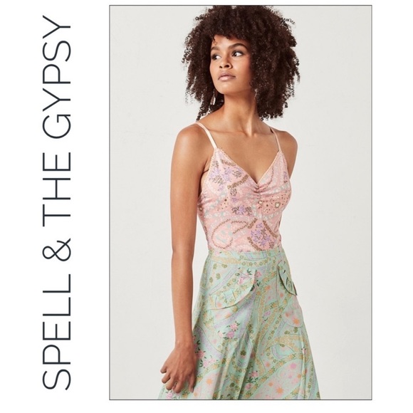 Spell | Tops | Nwt Spell And The Gypsy Pink City Lights Bodysuit | Poshmark